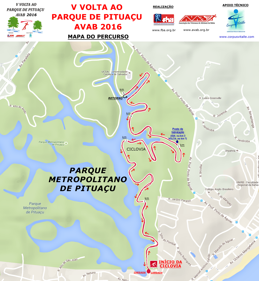 AVAB realiza a V Volta ao Parque de Pituaçu 2016 no dia 12 de outubro ...